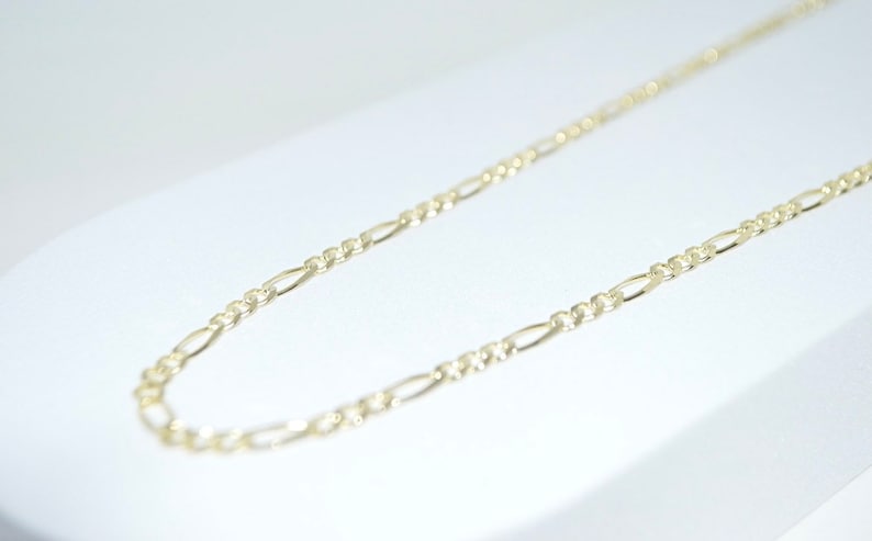 Gold Figaro Chain Necklace 14k Solid Figaro Chain Mens - Etsy