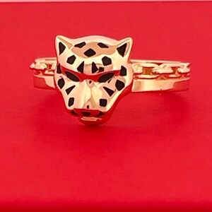 14k Real Gold Panther Ring, Helix Gold Panther Ring, Birthday Gift Size ...