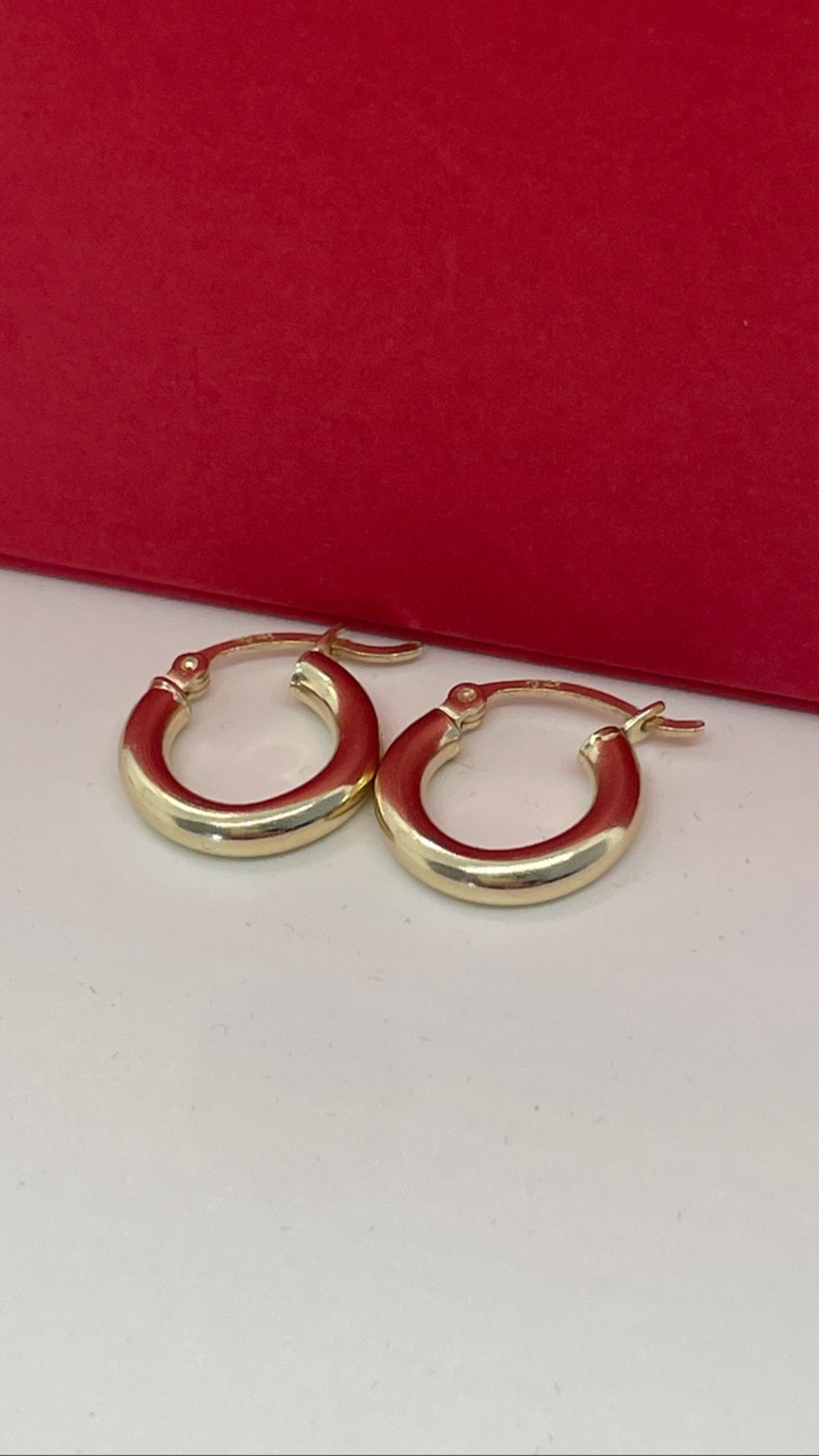 14k Real Gold 3mm Hoop Earrings, Small Gold Hoops Earrings 14k, Simple ...