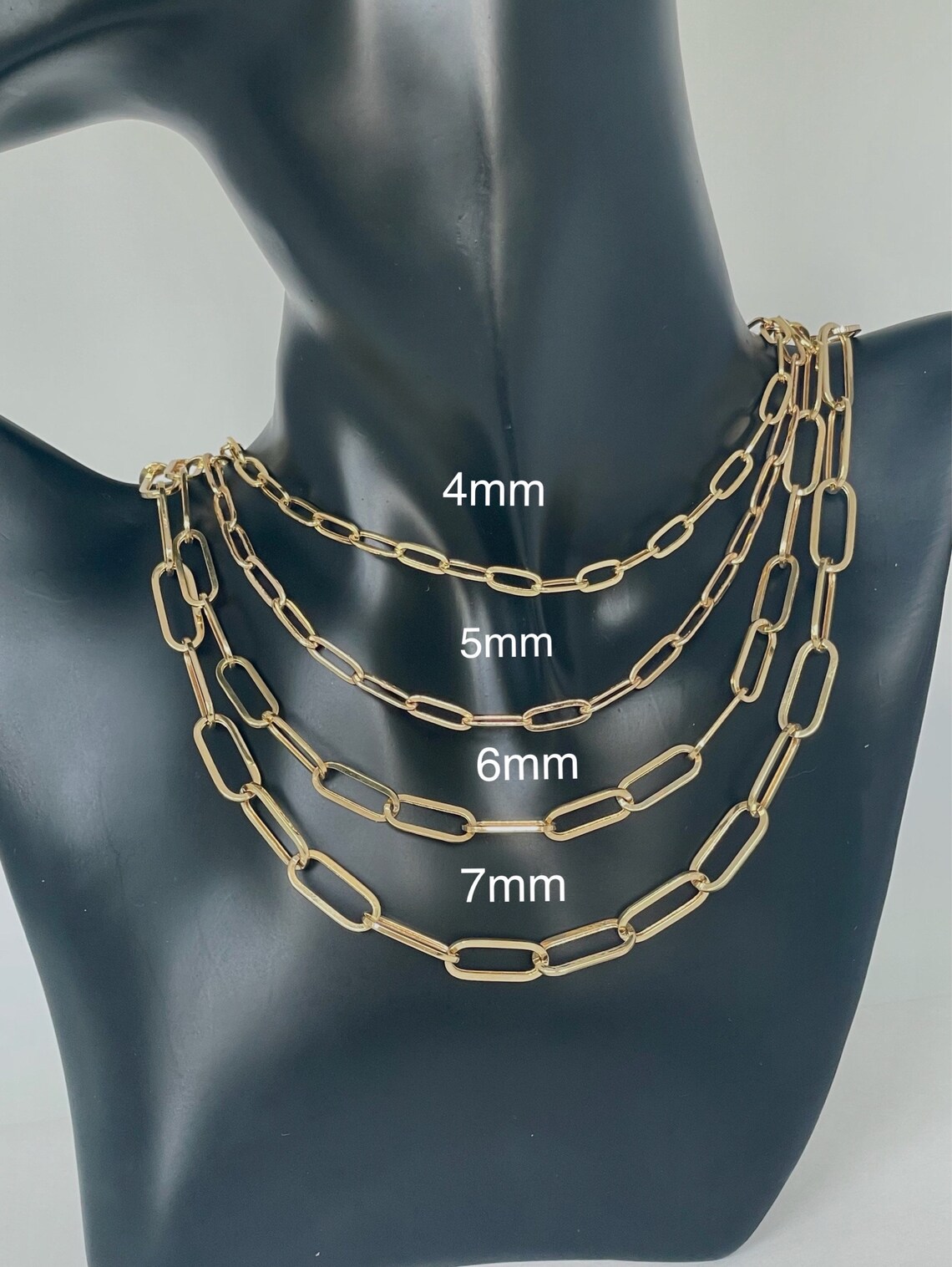 Solid 14k Real Gold Italian Style Paperclips Chain for Women - Etsy