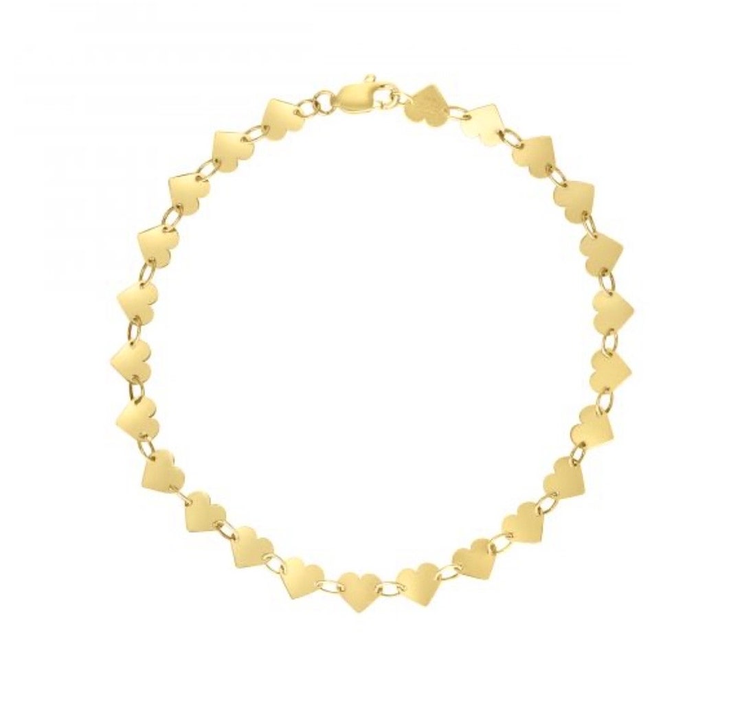 Real Gold Mirror Chain Necklace 14k Gold Heart Mirror Chain - Etsy