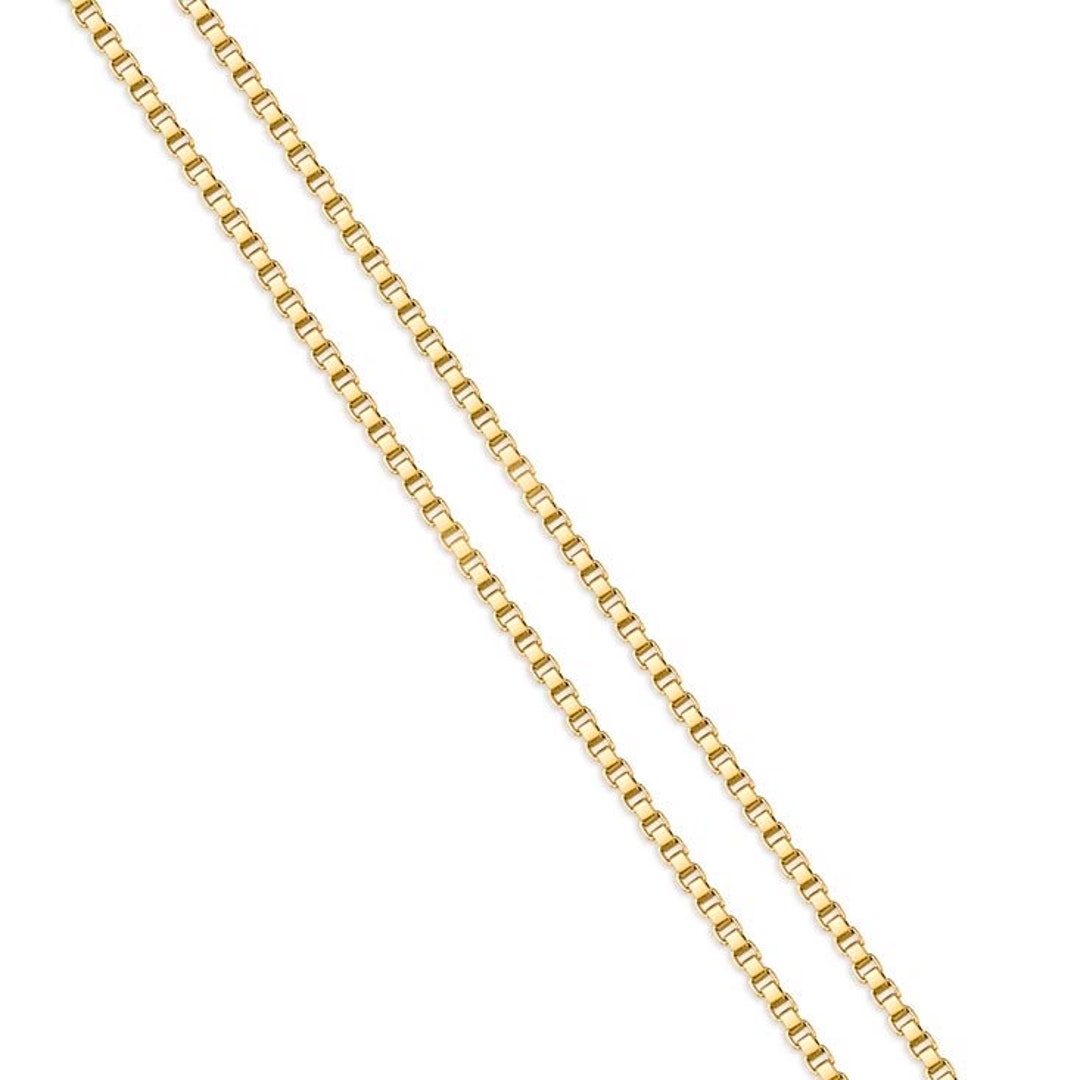 10k Gold Box Chain Necklace | Dainty Gold Minimalist Necklace | Gold ...