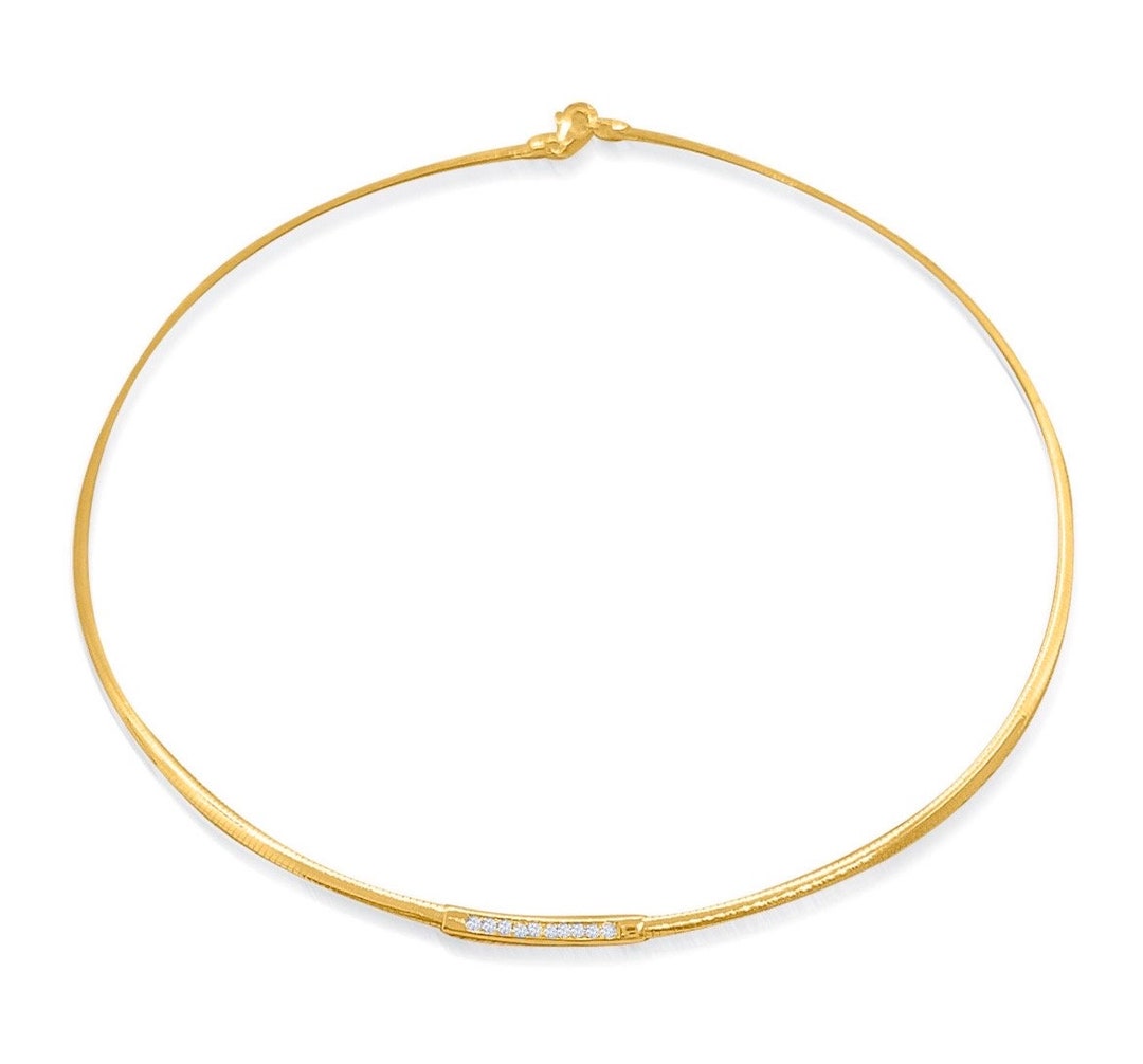 14k Gold Classic Omega Chain Necklace | Omega Link Chain | 3mm 18 Inch ...