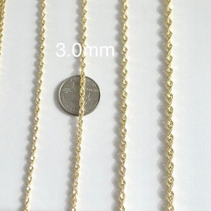14k Rope Chain Necklace | 14K Gold Rope Necklace | Ladies Gold Chain ...
