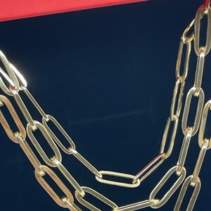 14k Yellow Gold Fancy Paperclip Chain Necklace | Italian Paperclips ...