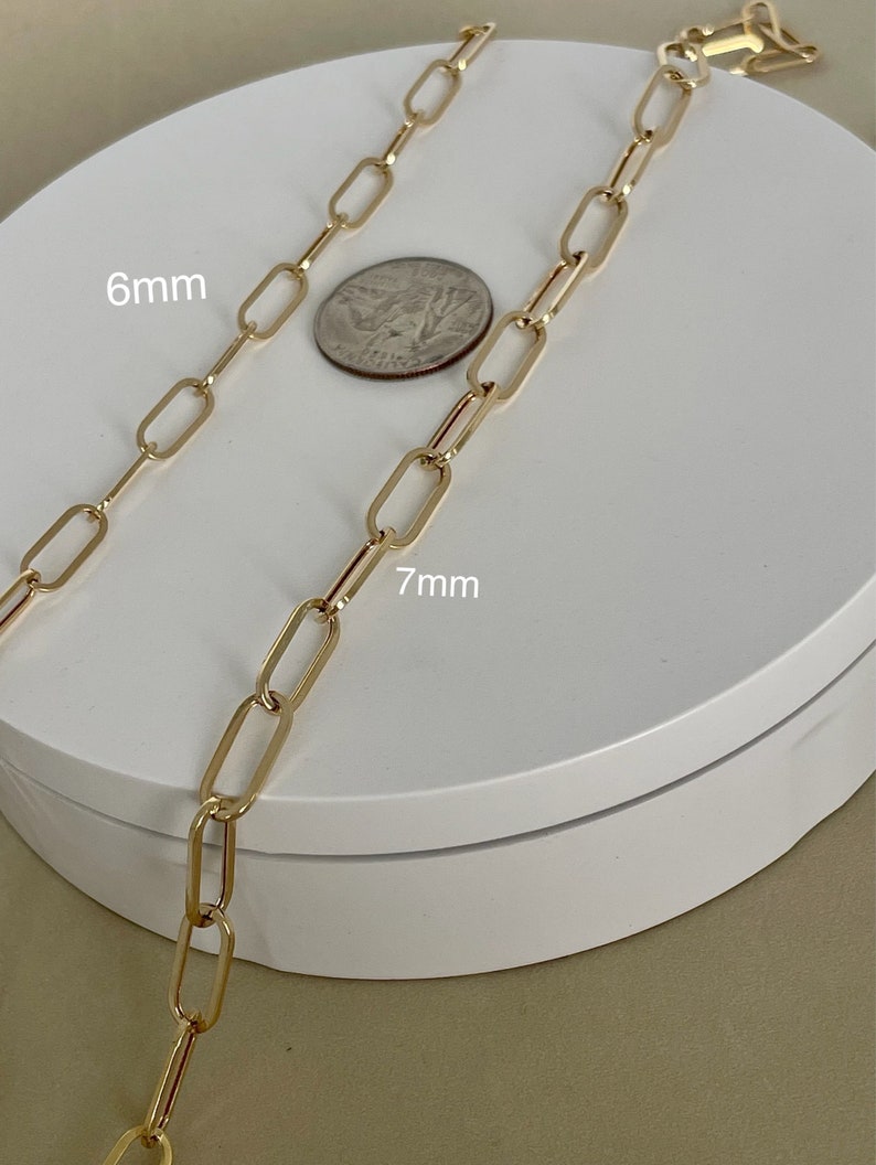 Solid 14k Real Gold Italian Style Paperclips Chain for Women - Etsy