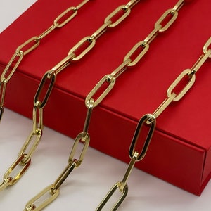 14k Yellow Gold Fancy Paperclip Chain Necklace | Italian Paperclips ...