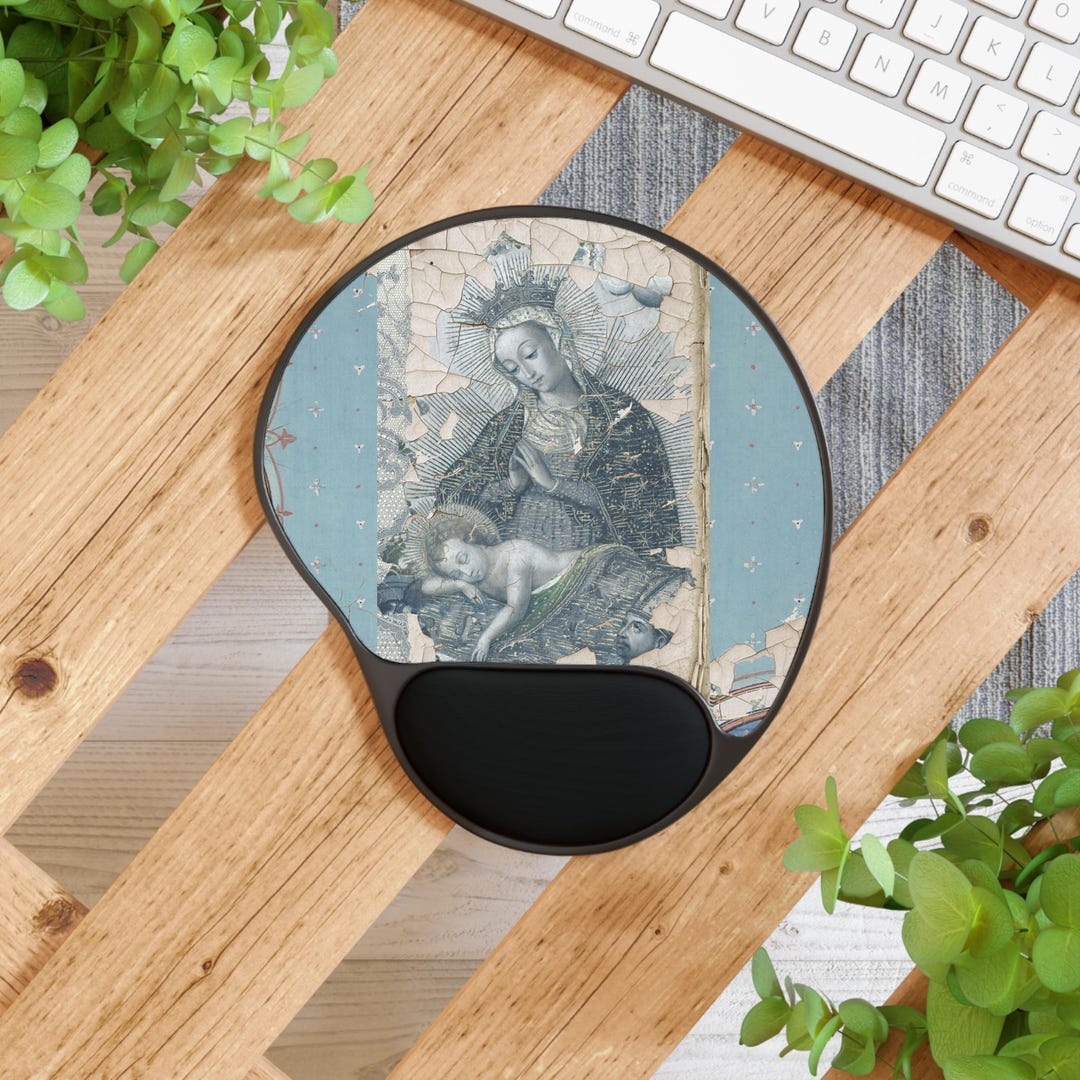 Vintage Mother of Jesus Mouse Pad, Ergonomic Wrist Rest, Catholic Gift ...