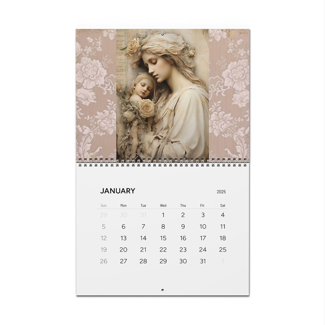2025 Christian Wall Calendar, Religious Month Display, Catholic Art ...