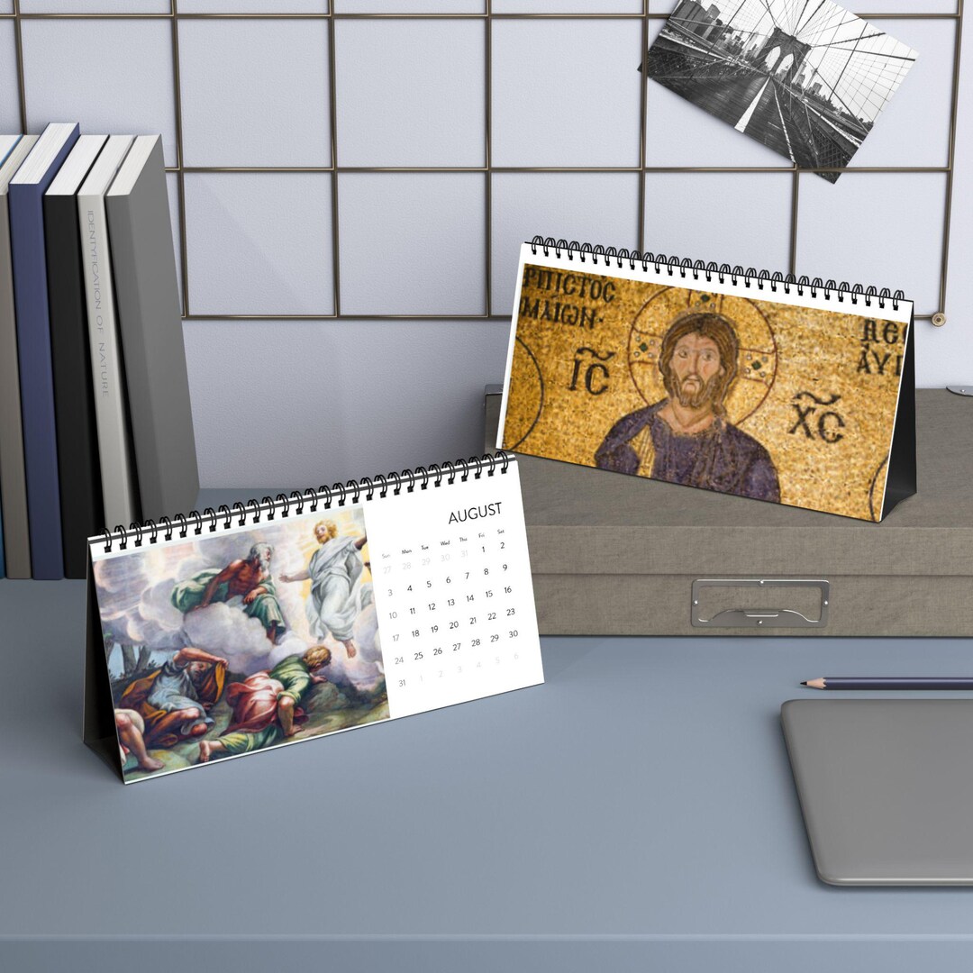2025 Christian Desktop Calendar, Religious Month Display, Catholic Art ...
