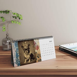 2025 Desk Calendar of Vintage Dogs, Victorian Puppy Art Month Display ...