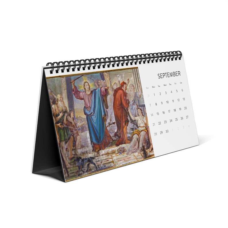 2025 Christian Desktop Calendar, Religious Month Display, Catholic Art ...