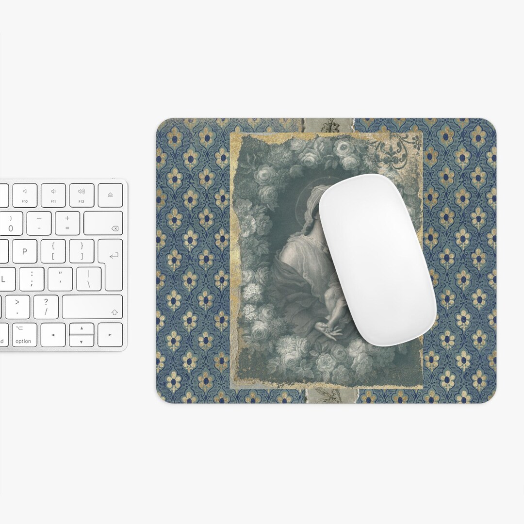 Madonna Mouse Pad, Catholic Floral Desk Decor - Etsy