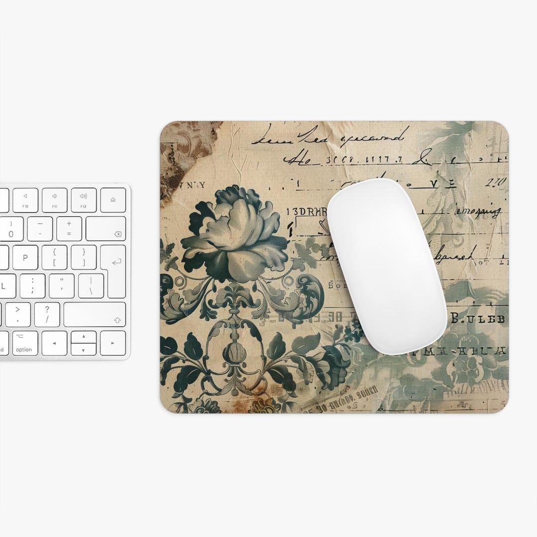 Vintage Floral Mouse Pad, Elegant Desk Accessory, Best Unique Gift for ...