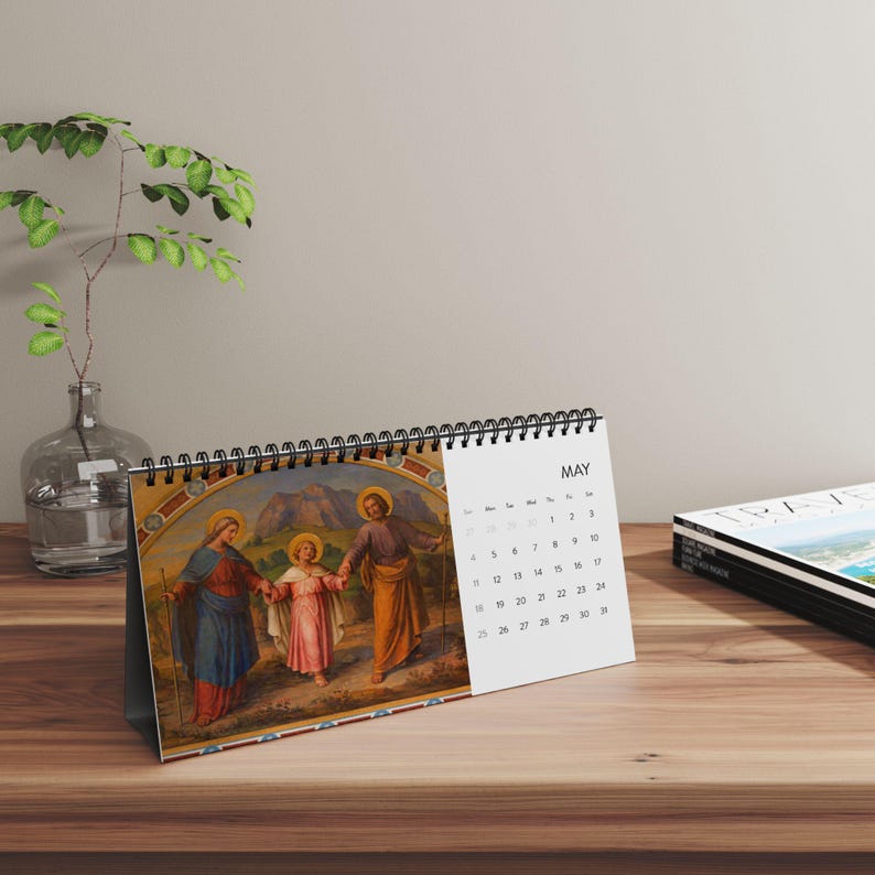 2025 Christian Desktop Calendar, Religious Month Display, Catholic Art ...