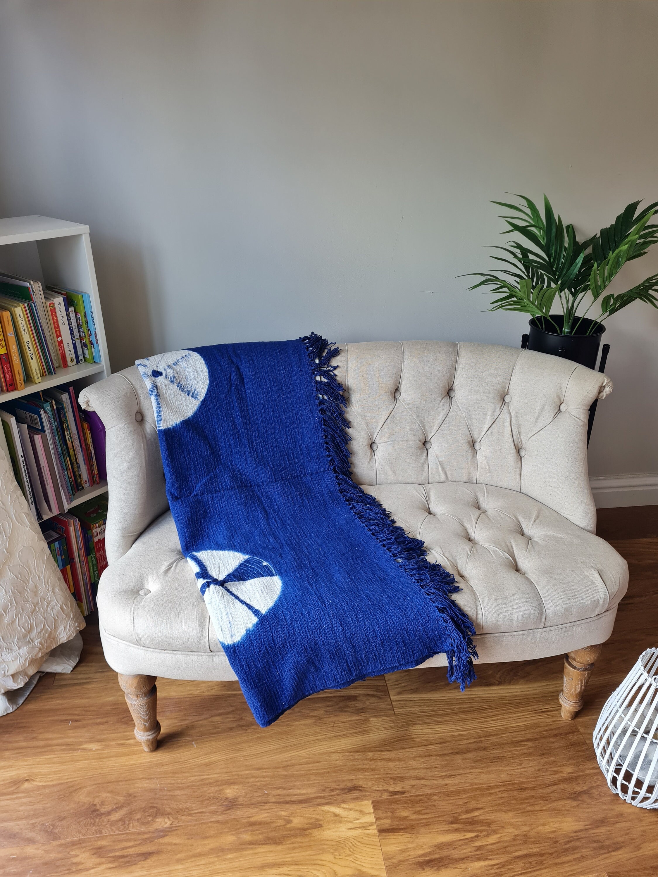 Blue Tie and Dye Cotton Throw, Sofa Throw, Home Decor - Etsy