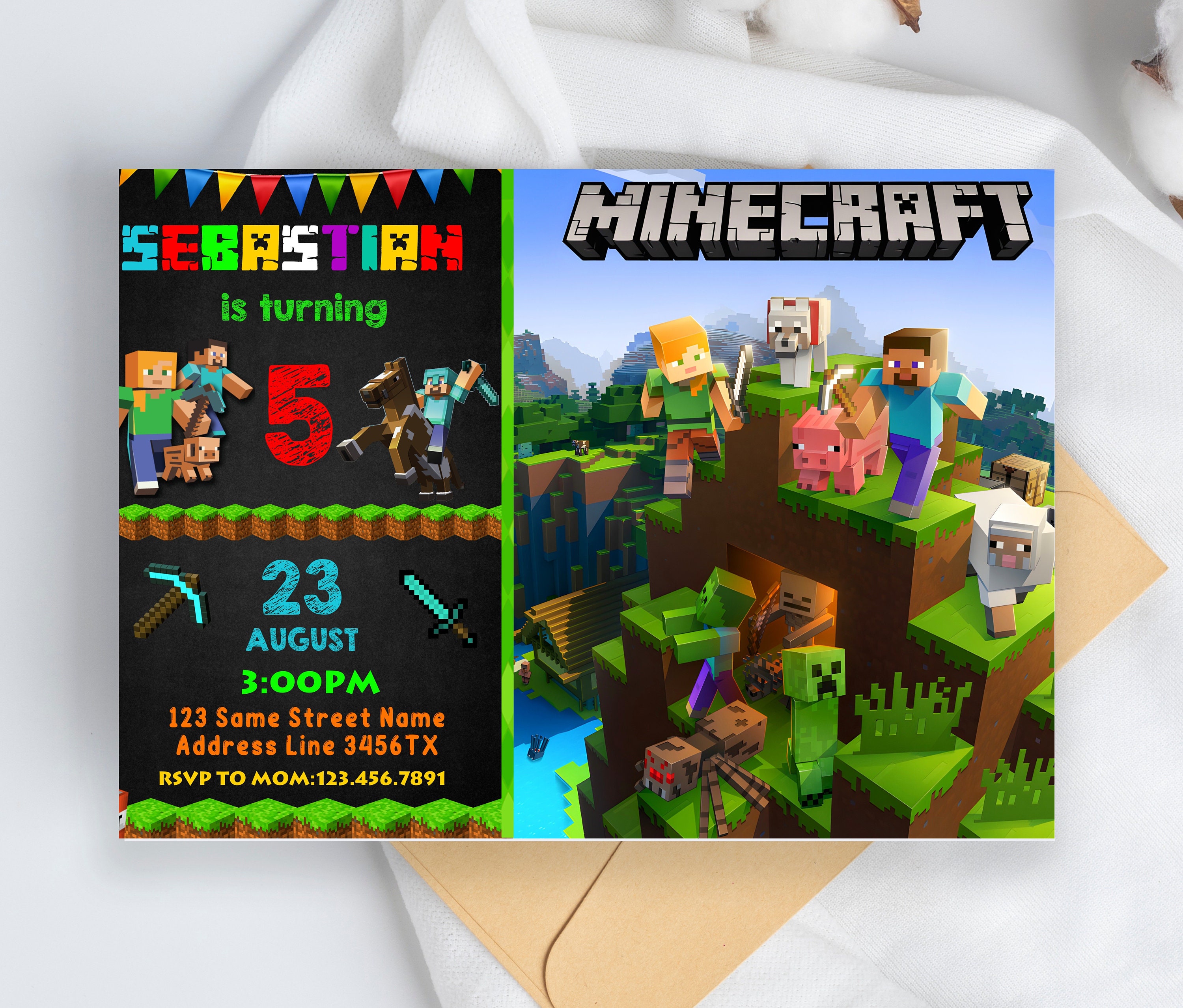 Minecraft Birthday Invitation Printables