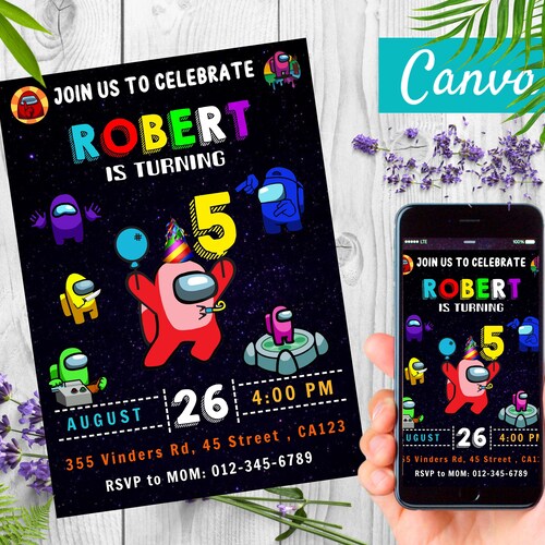 Among Us Invitation Among Us Birthday Invitation Printable - Etsy