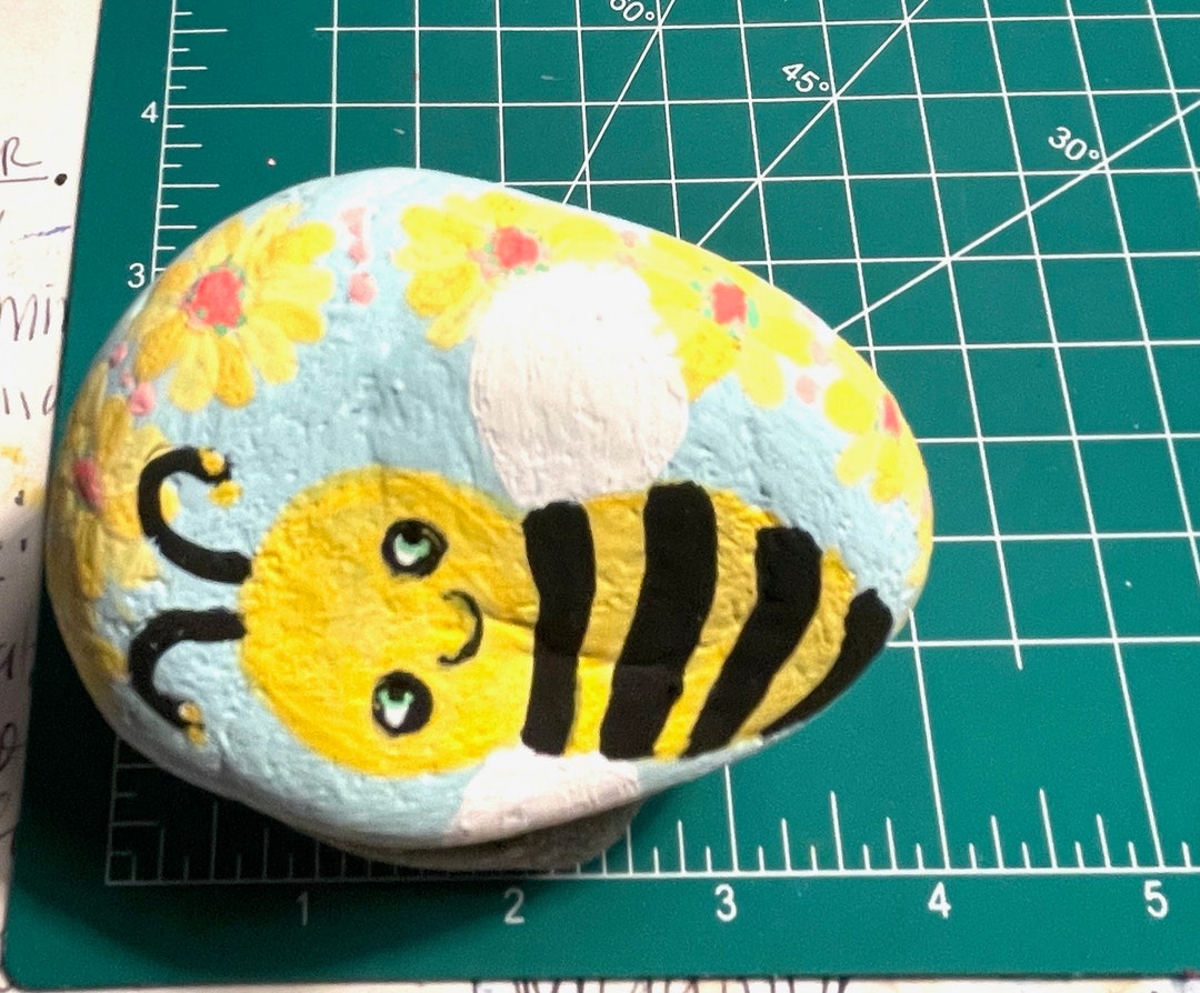 Bumble Bee Painted Garden Rock - Etsy