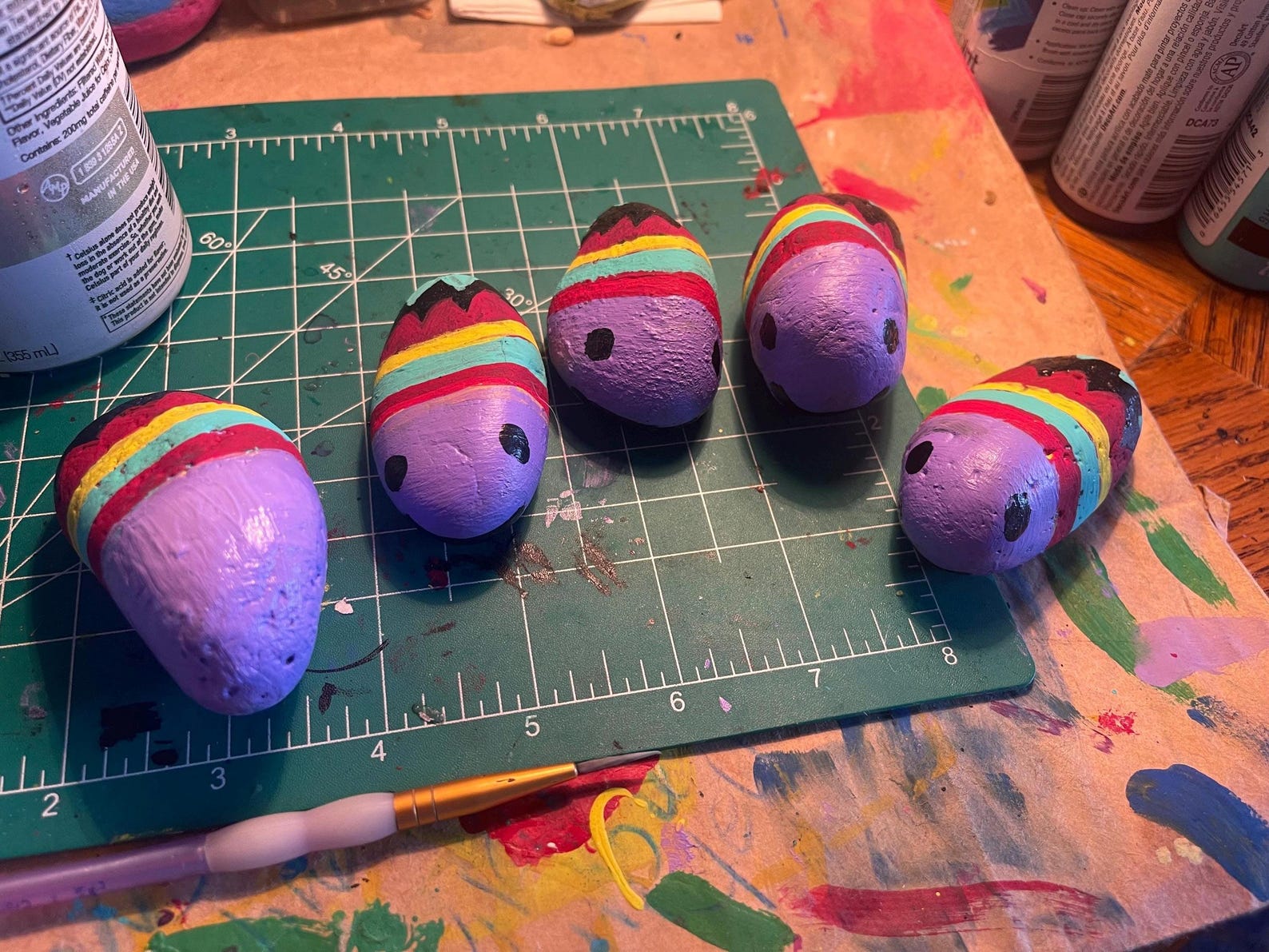 Rainbow Fish Painted Garden Rock - Etsy