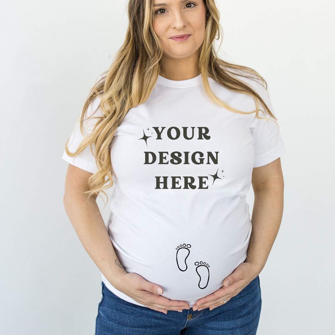 White 3001 Bella Canvas Maternity Mockup, Bella Canvas Mockup, Pregnant ...