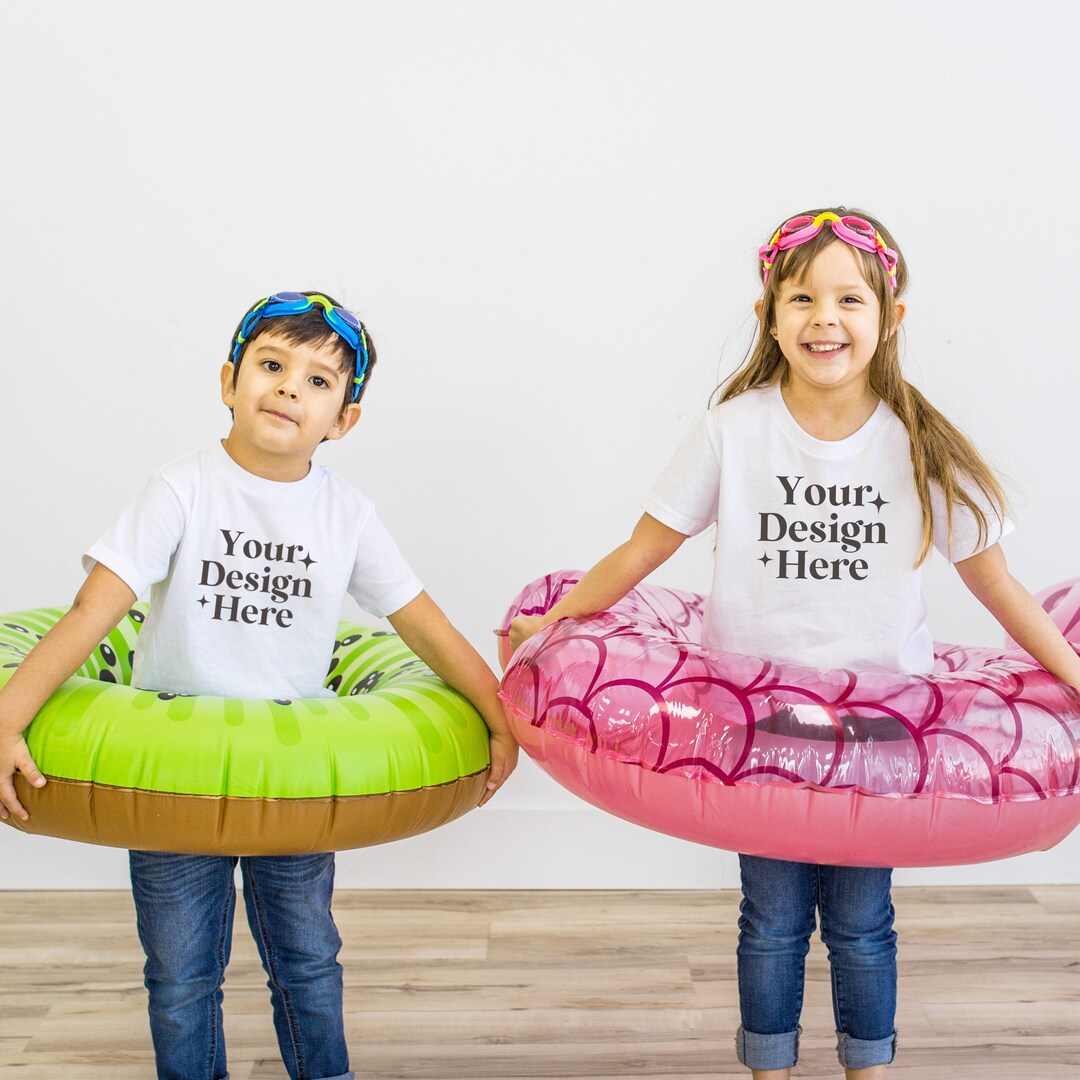 Kids T-shirt Mockup ,kids Model Mockup, Sibling Mockup, White Tshirt ...