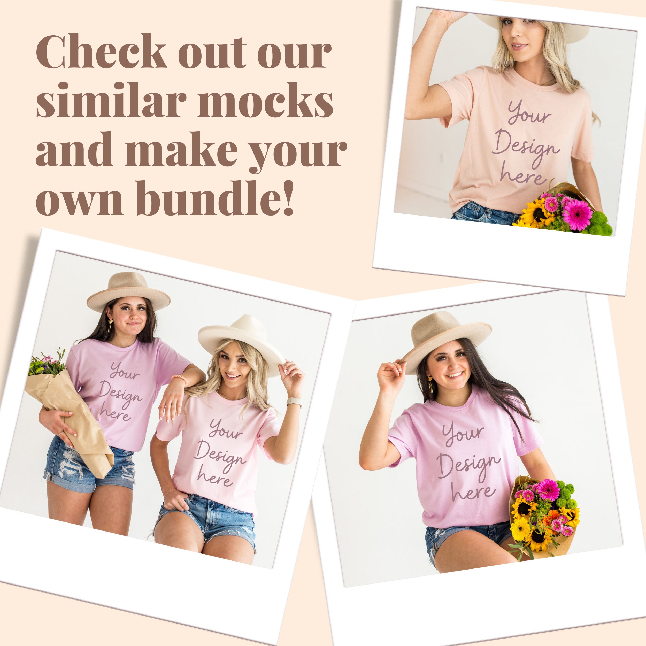 Bella Canvas 3001 Pink Mock up | Spring Mockup | Easter Mockup ...