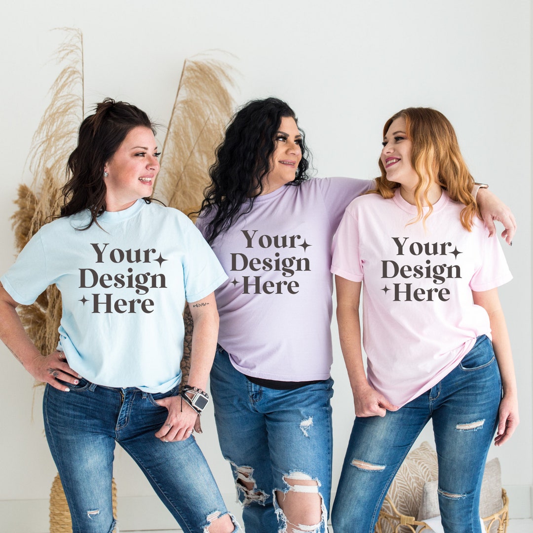 Spring Mockup Multiple Mockup Comfort Colors C1717 Orchid Mockup ...