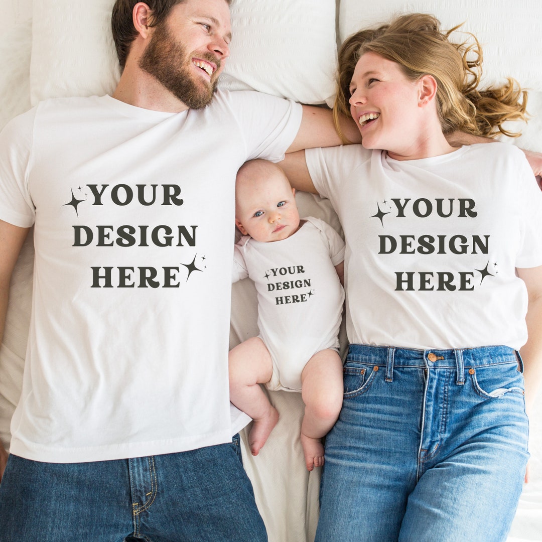 Bella Canvas 3001 Mockup Family White Tshirt Mockup Mommy & Me Mock up ...