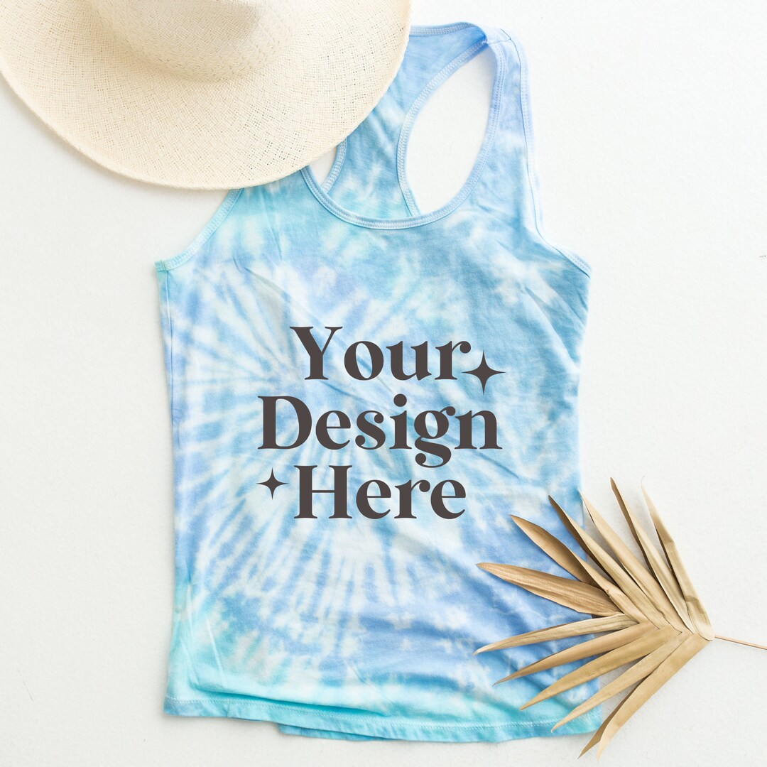 Colortone 3400 Mockup Lagoon Tank Top Mock up Color Tone Tie Dye ...
