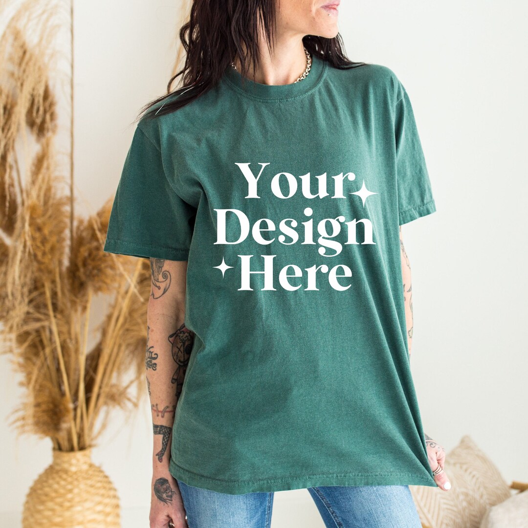 Blue Spruce Comfort Colors C1717 Mockup Blue Spruce Mockup Comfort ...