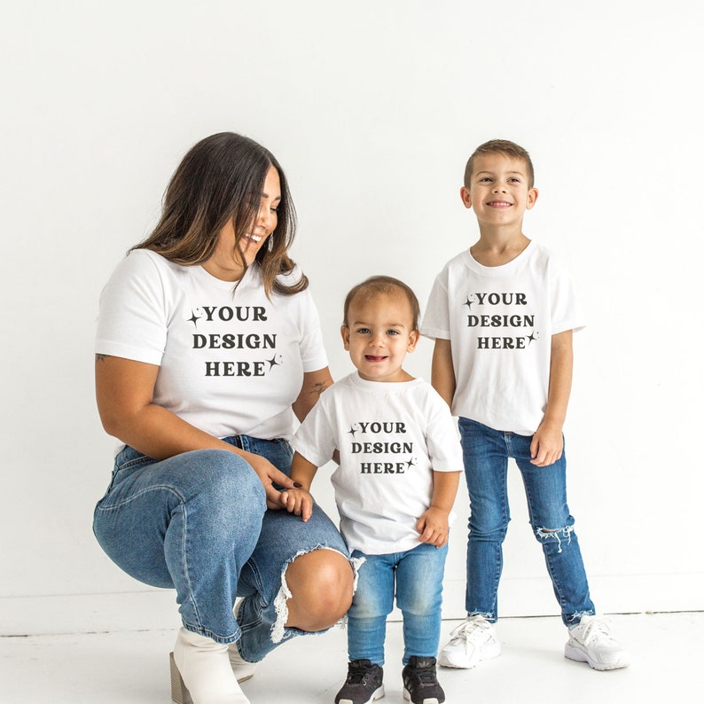 Mommy and Me White T-shirt Mockup Models | Mother Daughter Shirt ...