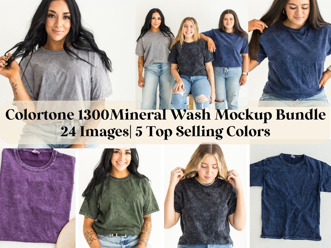 Colortone 1300 Mineral Wash Mockup Bundle Color Tone Unisex Mineral ...