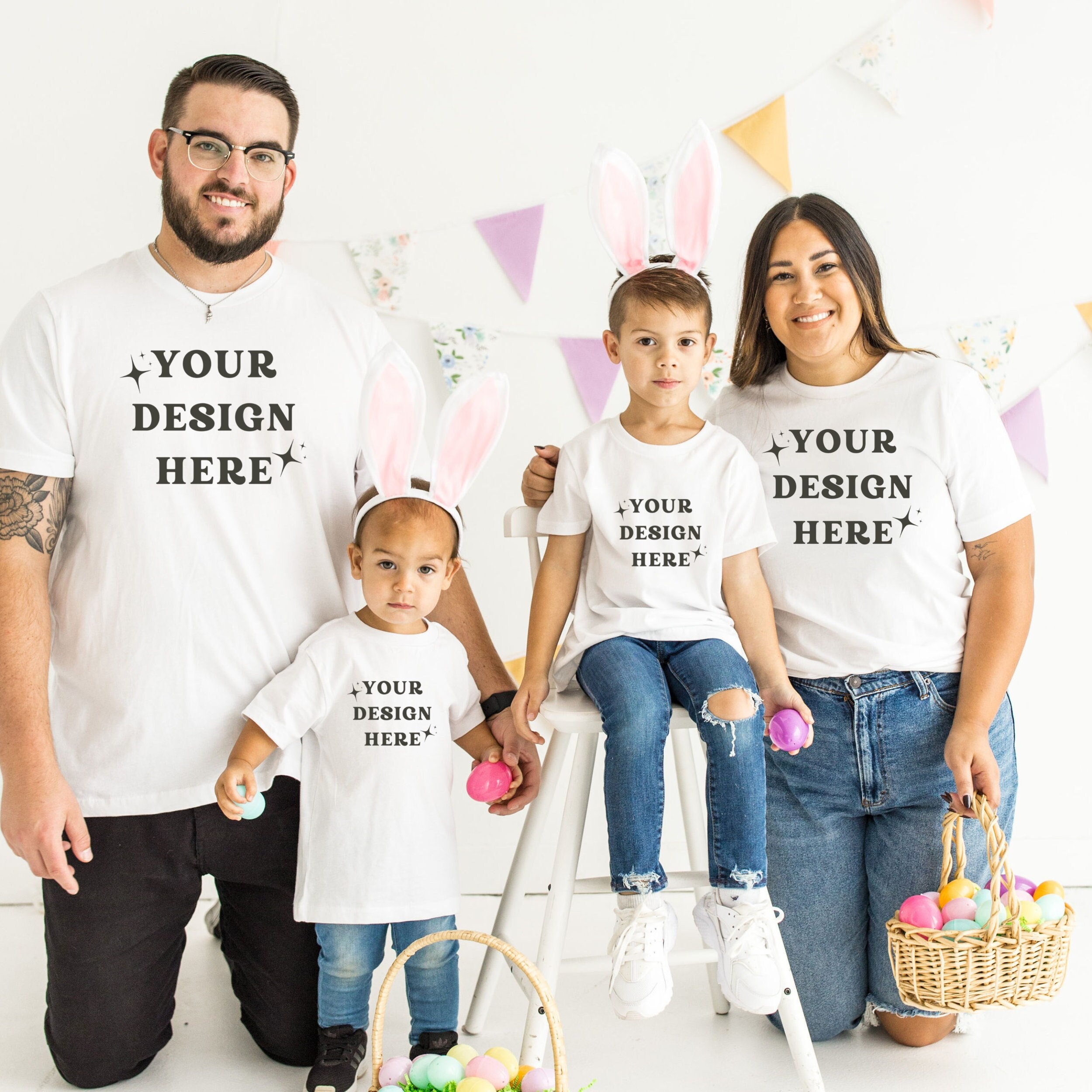 Bella Canvas 3001 Mockup Family White Tshirt Mockup Mommy & Me Mock up ...