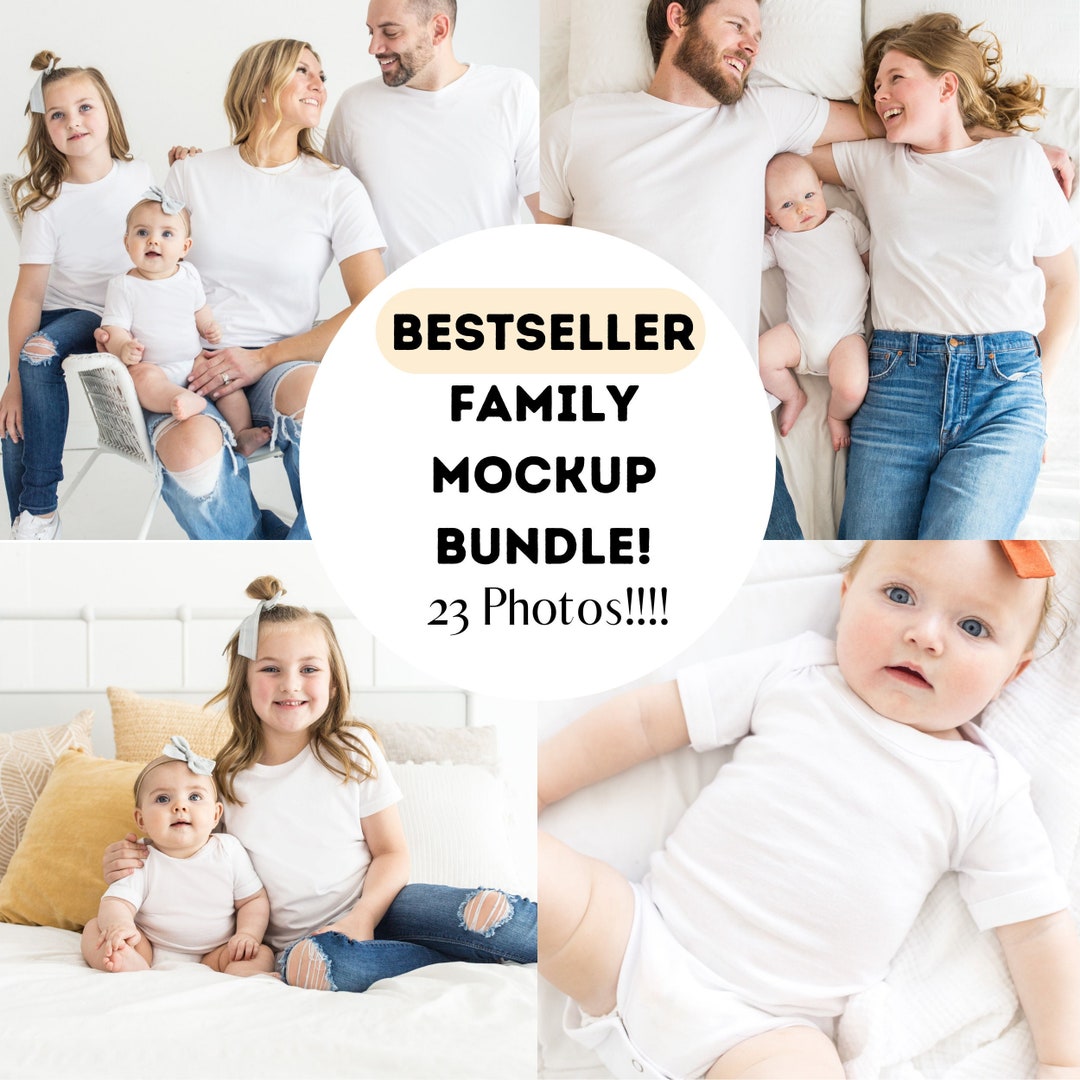 Mockup Bundle, Bella Canvas 3001 Mockup Family White Tshirt Mockup ...