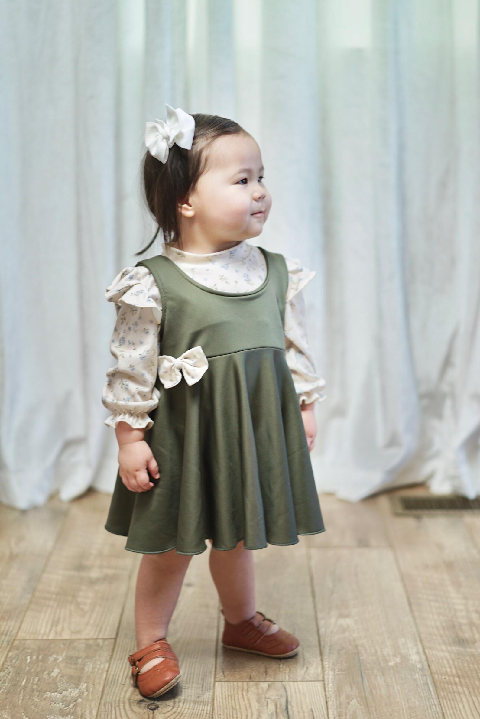 Matching Girls' Overall Dress With Matching Shirt. - Etsy