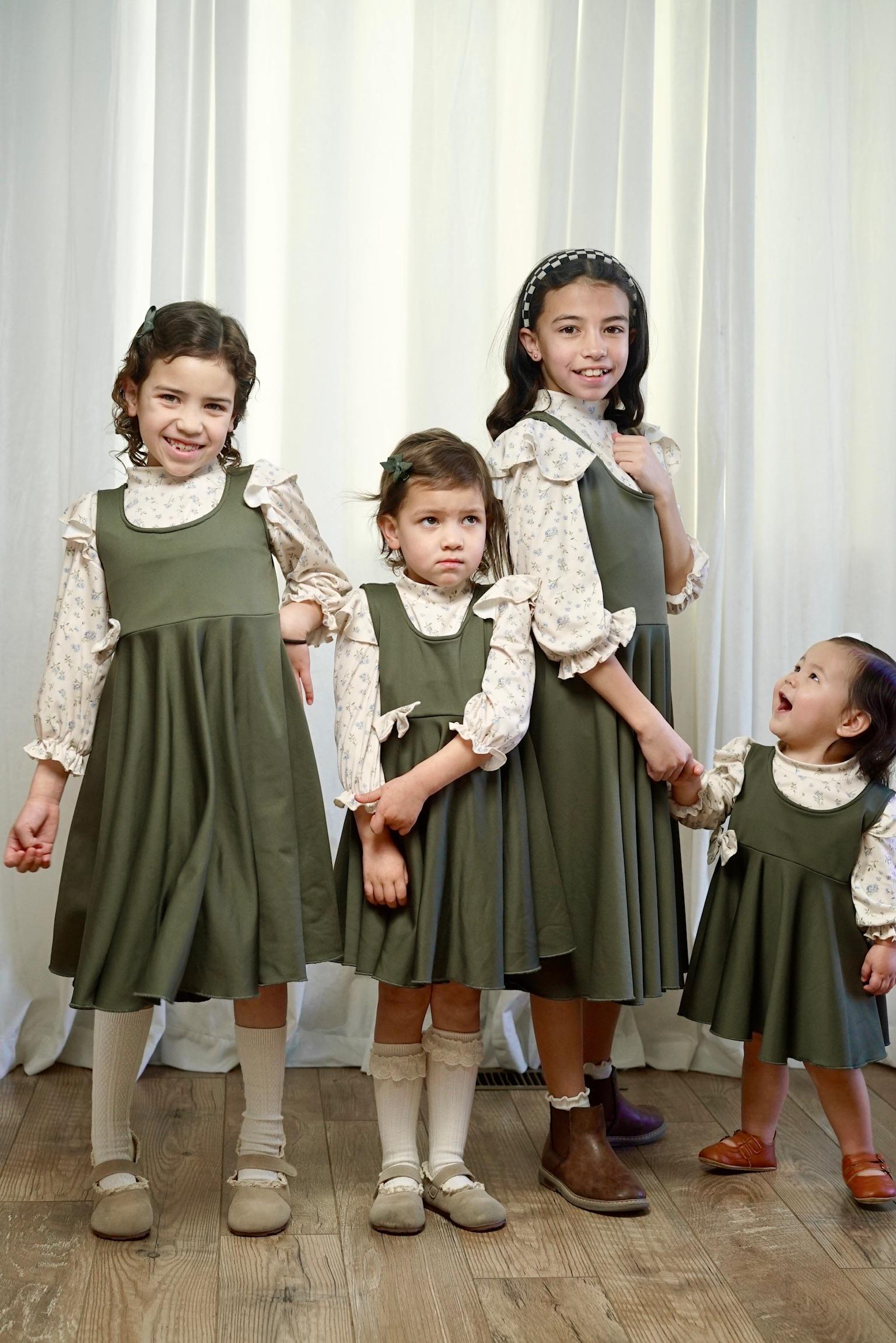 Matching Girls' Overall Dress With Matching Shirt. - Etsy