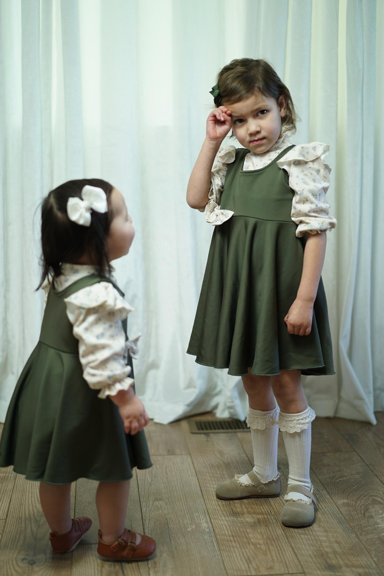 Matching Girls' Overall Dress With Matching Shirt. - Etsy