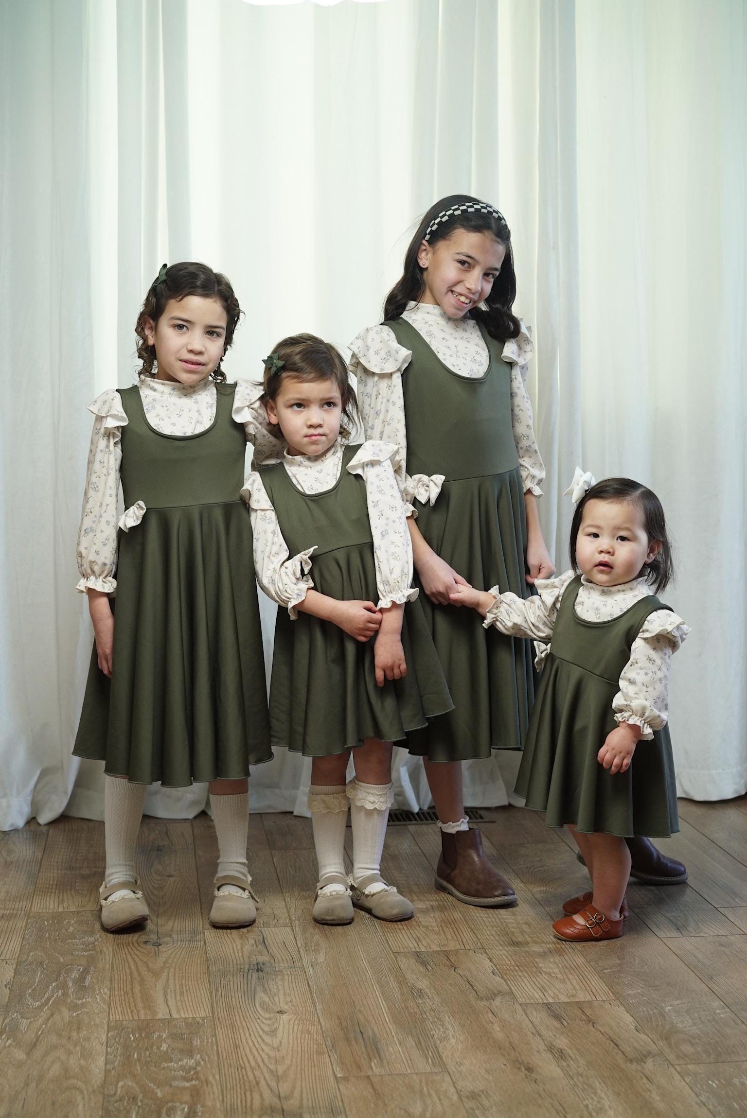 Matching Girls' Overall Dress With Matching Shirt. - Etsy