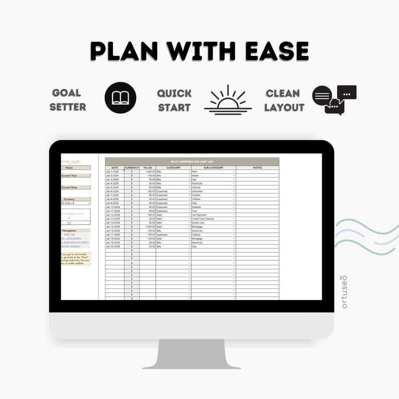 Monthly Budget Spreadsheet | Google Sheets, Excel (digital Download) - Etsy