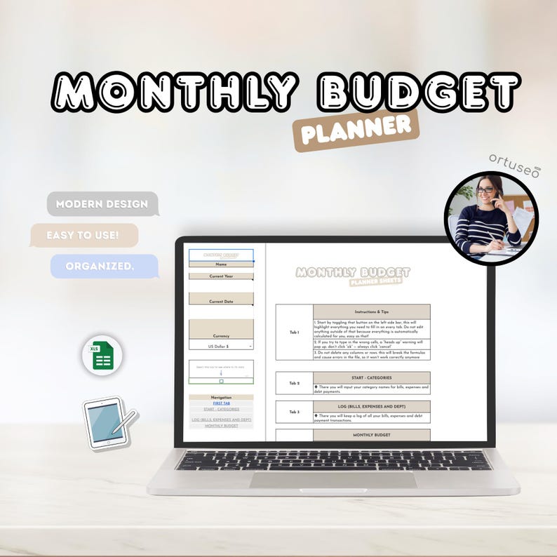 Monthly Budget Spreadsheet | Google Sheets, Excel (digital Download) - Etsy