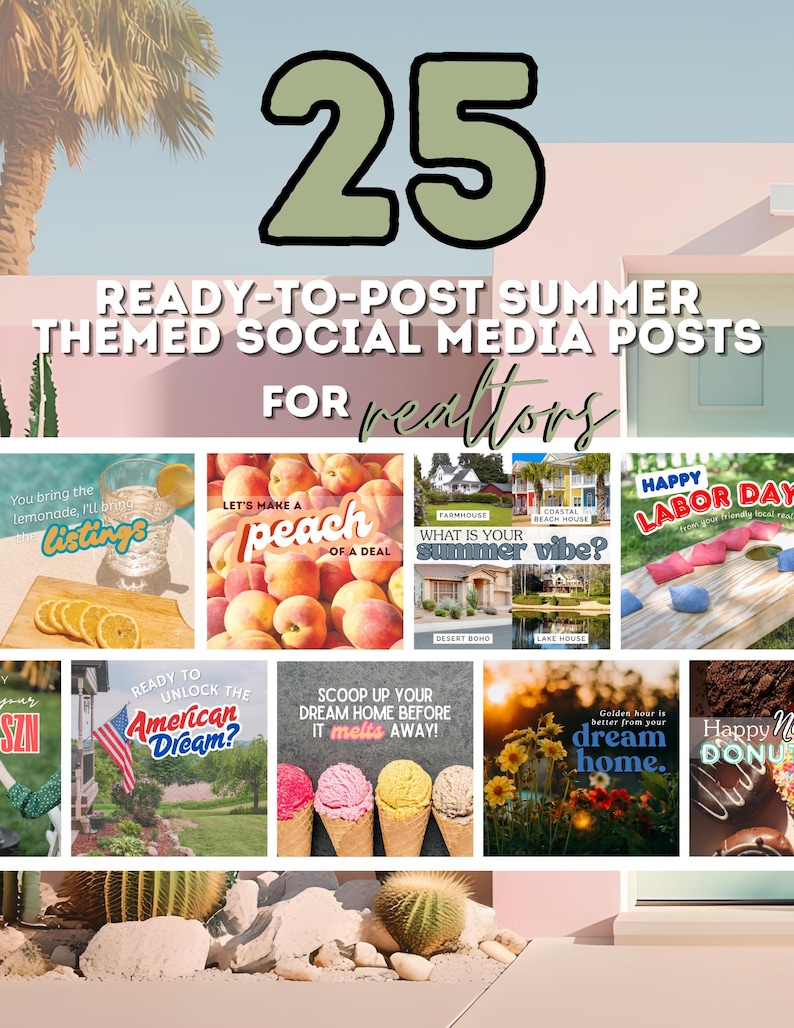25 Summer Real Estate Social Media Templates | Realtor Marketing Canva ...