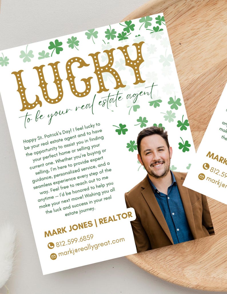 St. Patrick's Day Real Estate Flyer - Lucky to Be Your Agent ...