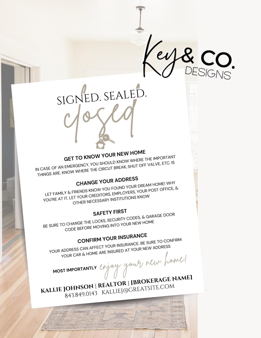 Post-closing Homeowner Checklist Flyer | Printable & Customizable ...