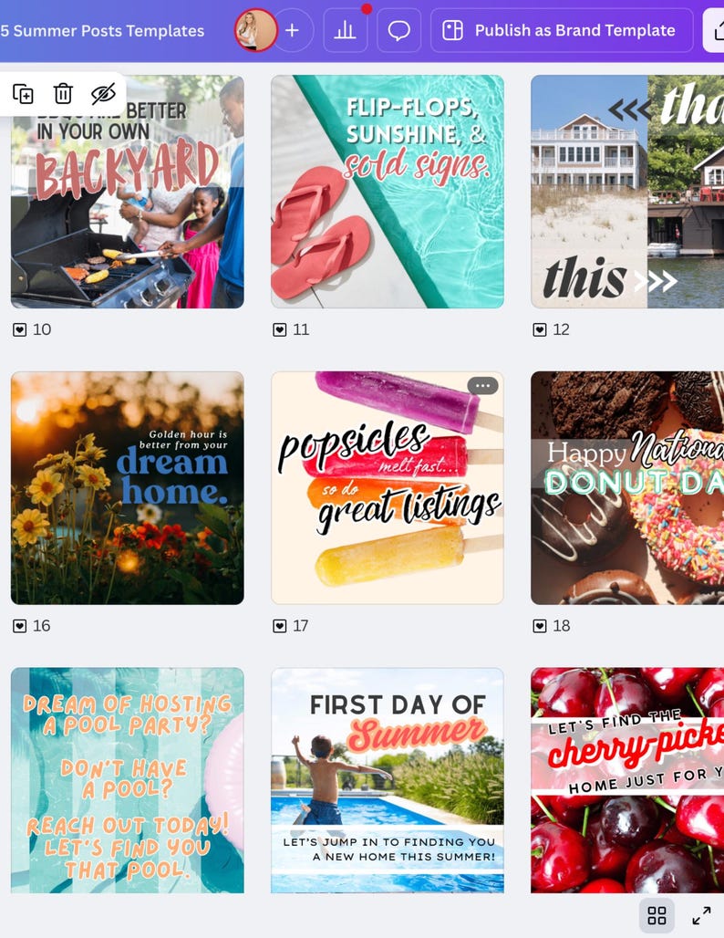 25 Summer Real Estate Social Media Templates | Realtor Marketing Canva ...