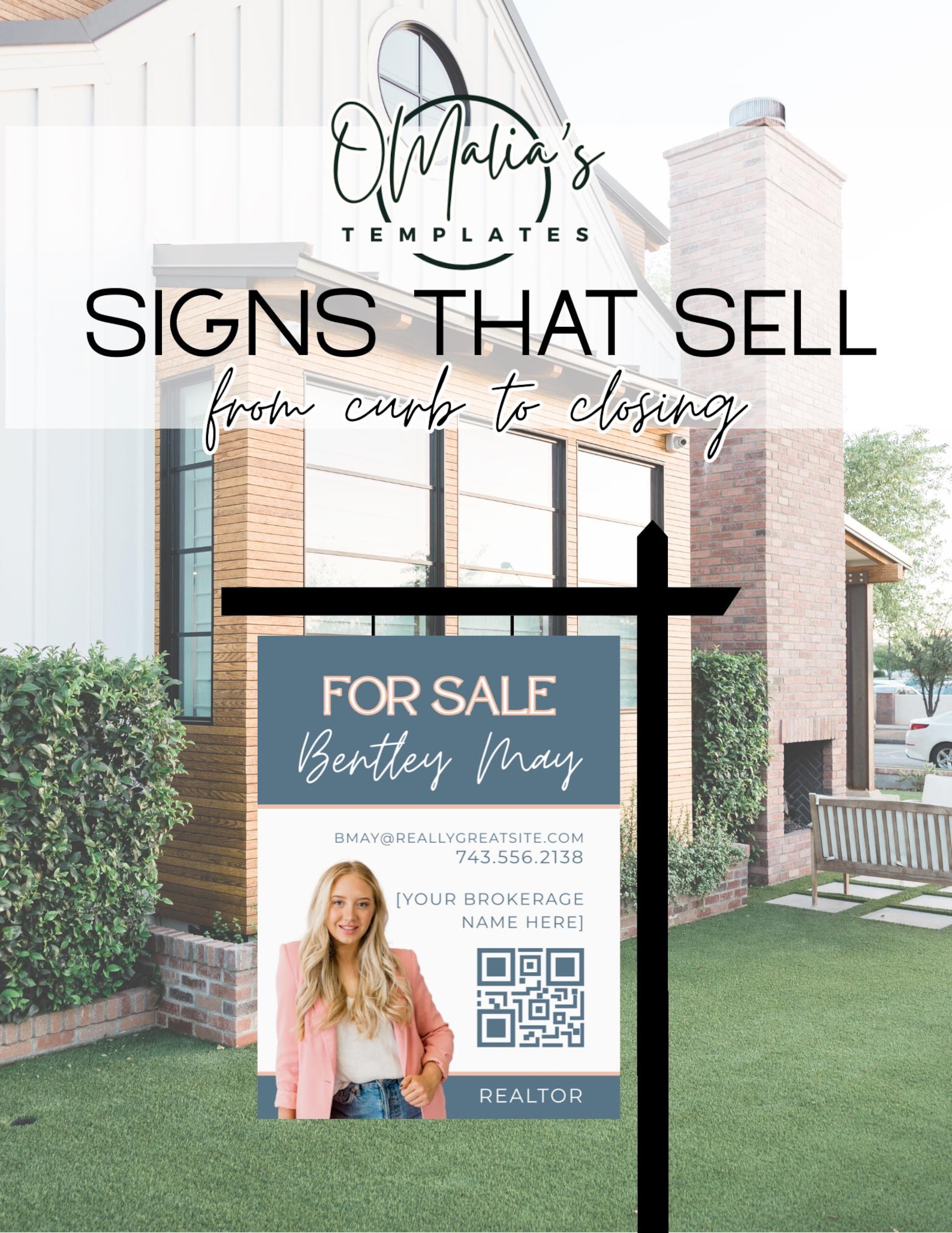 Real Estate for Sale Sign Template | Yard Sign | Realtor Sign ...