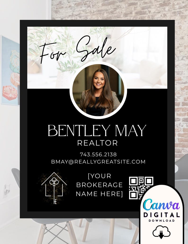 Real Estate for Sale Sign Template | Canva Yard Sign | Realtor Sign ...