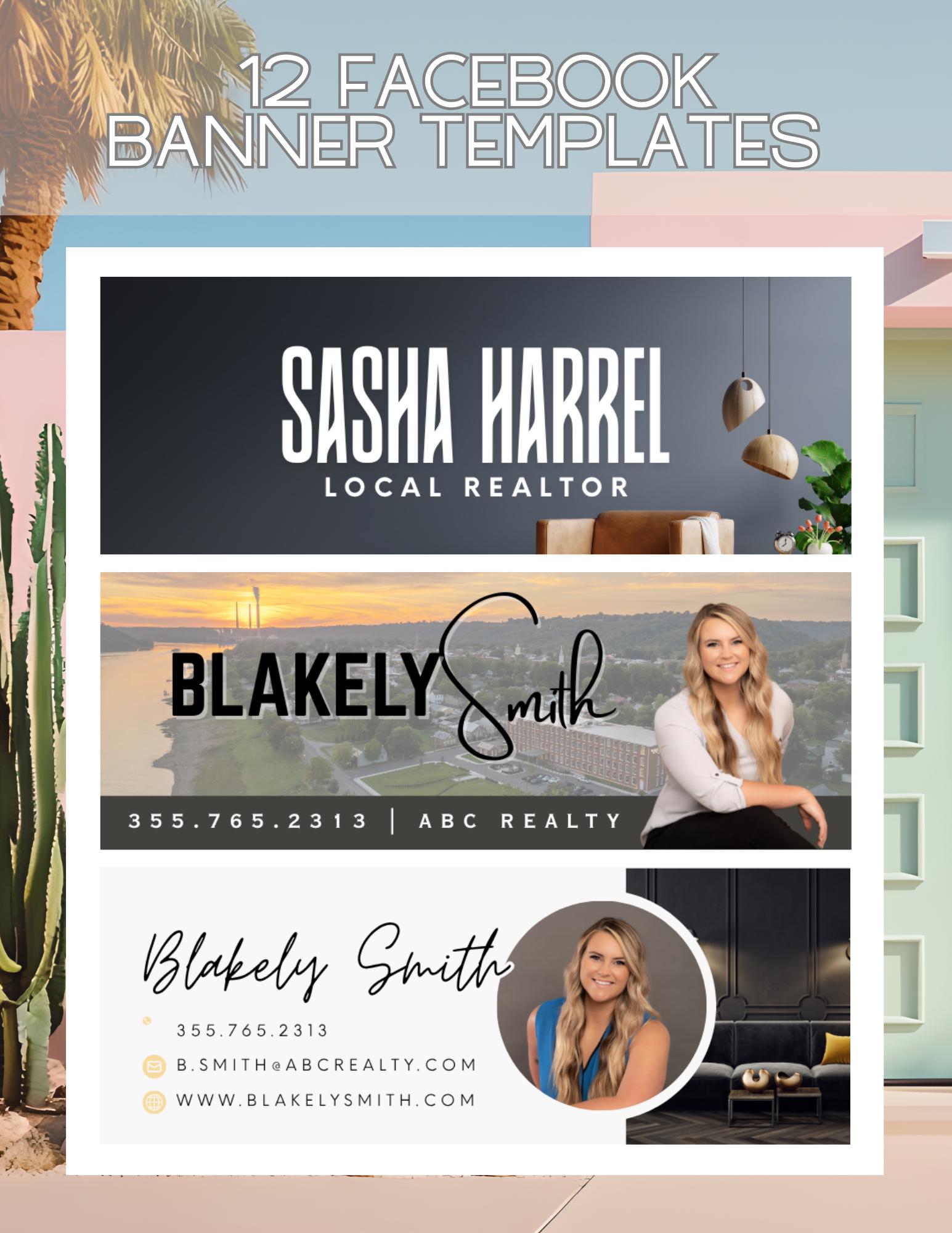 Realtor Facebook Cover Templates: Editable Real Estate Banners (instant ...