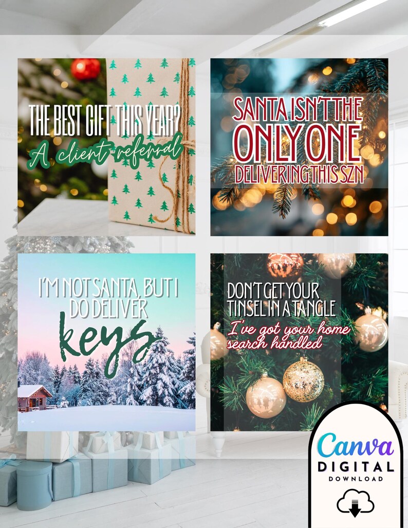 25 Christmas Real Estate Social Media Templates | Realtor Marketing ...