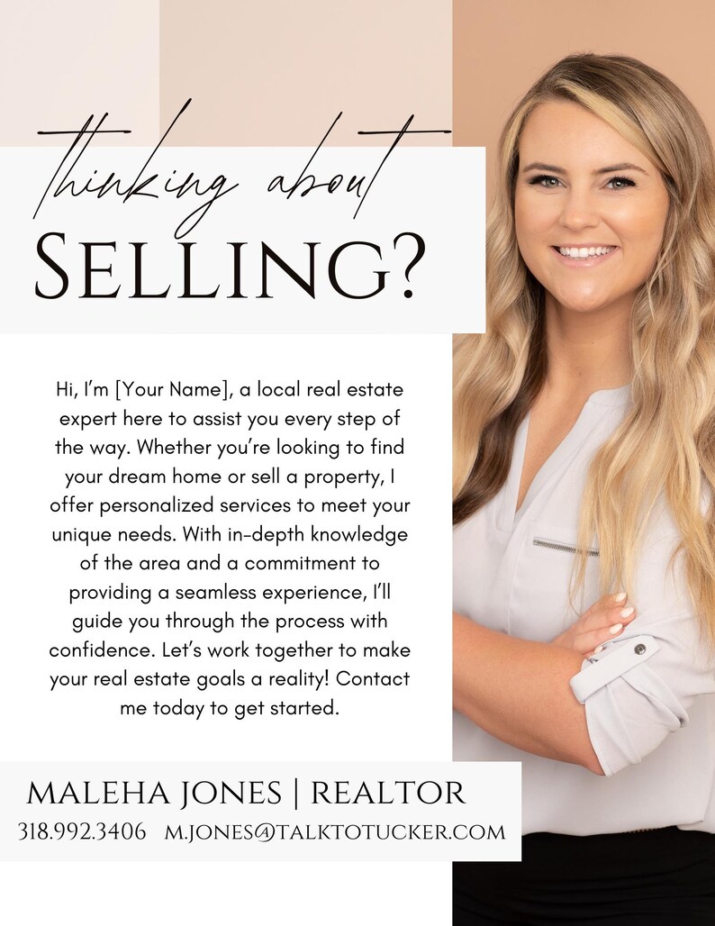 Thinking About Selling Flyer Template | Customizable Canva Real Estate ...